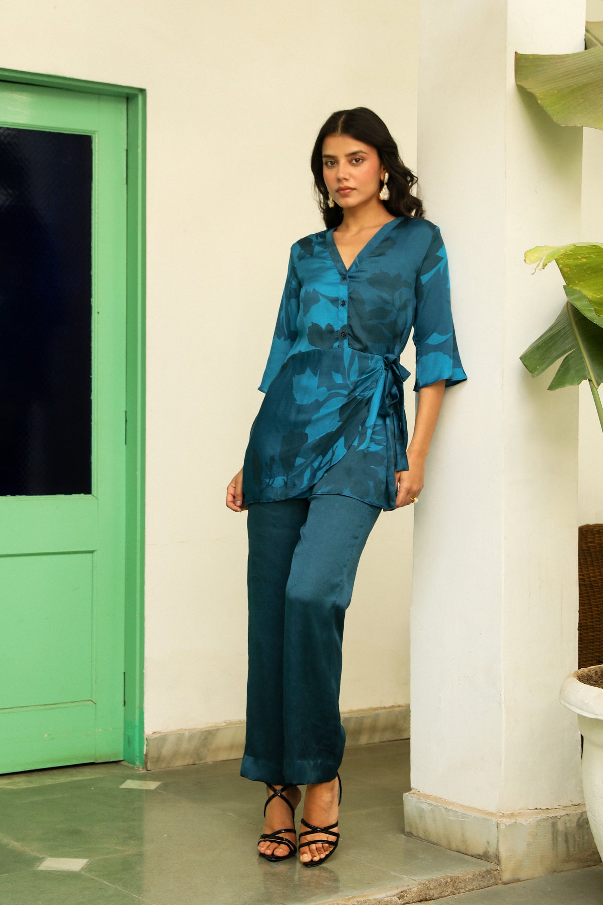 Blue Floral Print Co-ord Set – INCHING INDIA