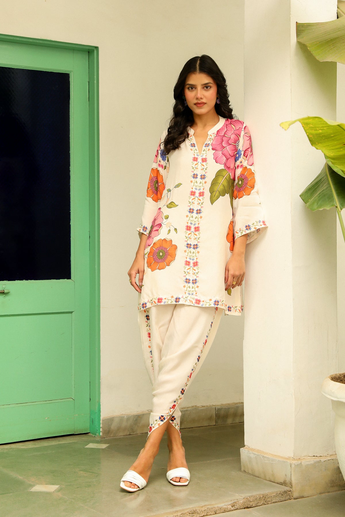 Bloom Print Dhoti Set | Dhoti Suit Set | Women Dhoti Kurta Set ...