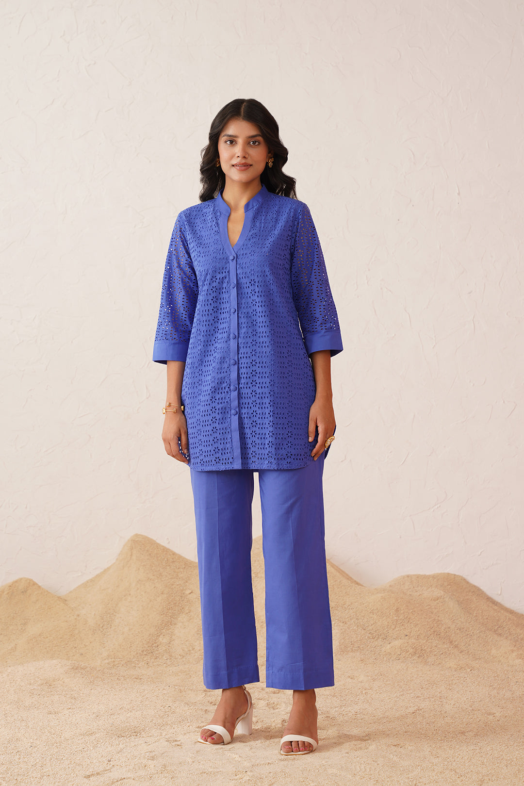 Shop Blue Cutwork Co -Ord's set for women Online – INCHING INDIA