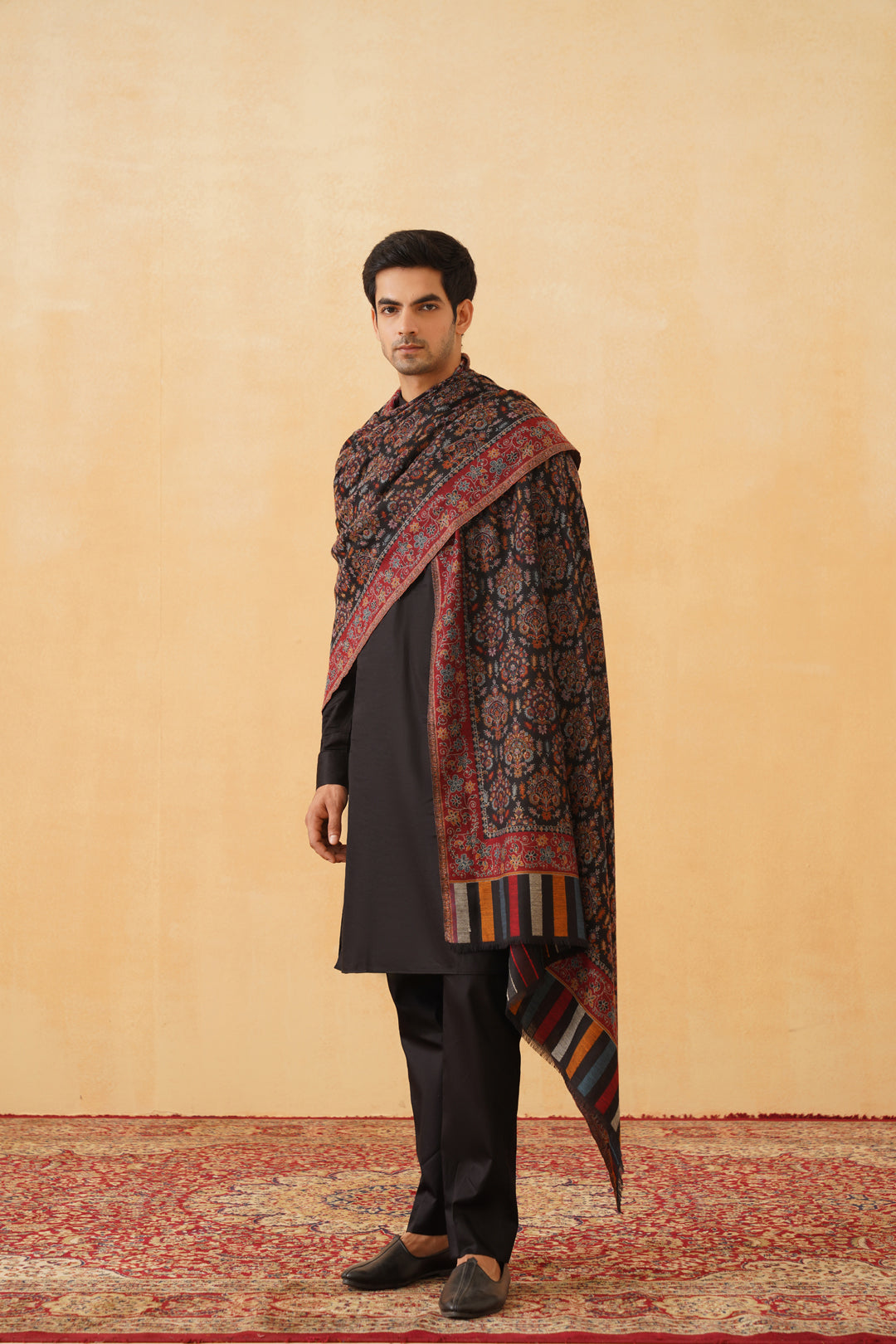 Shop Ethnic Fusion Wool Shawl for Men Online – INCHING INDIA