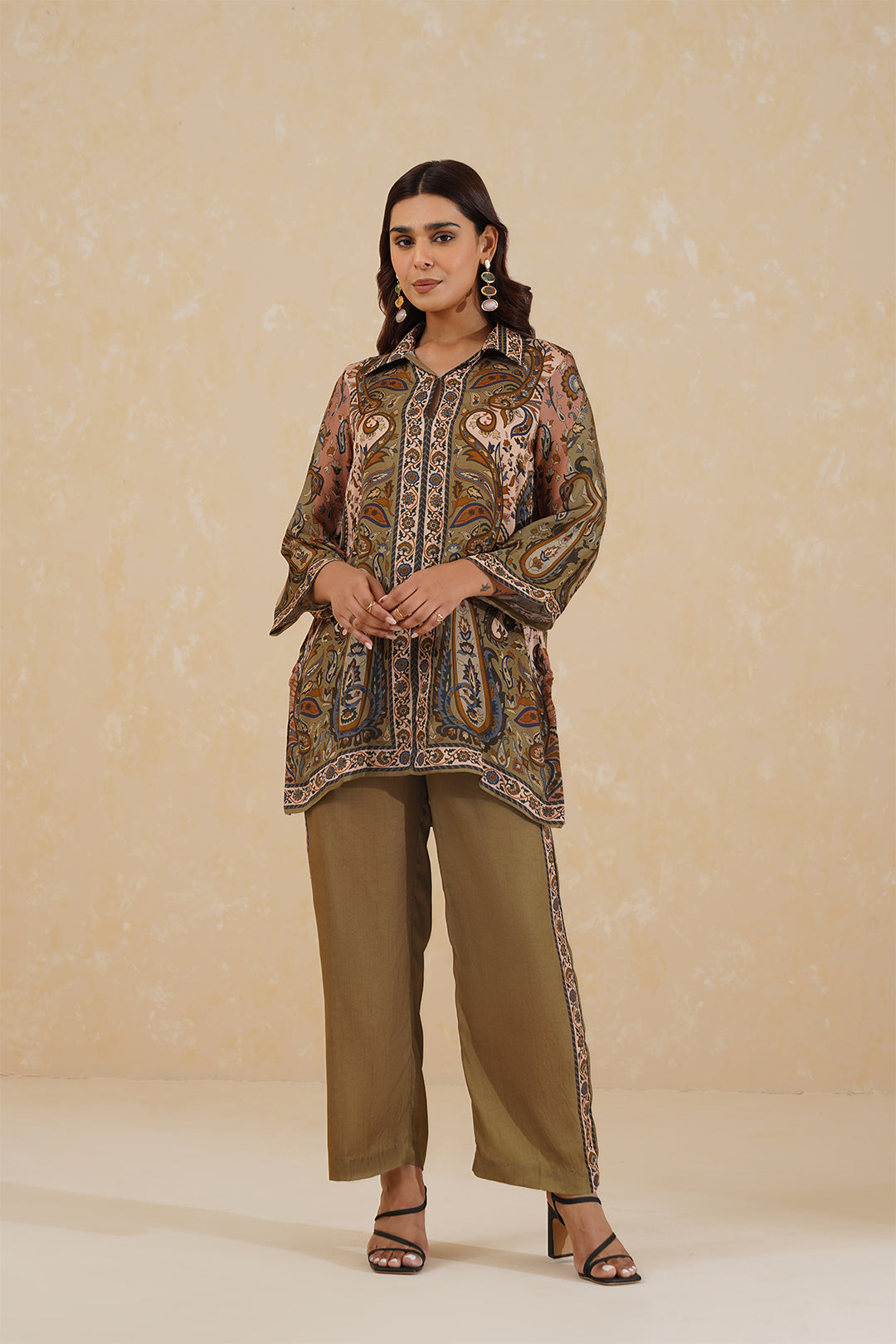 Shop Olive Paisley Print Co-ord Set for Women – INCHING INDIA
