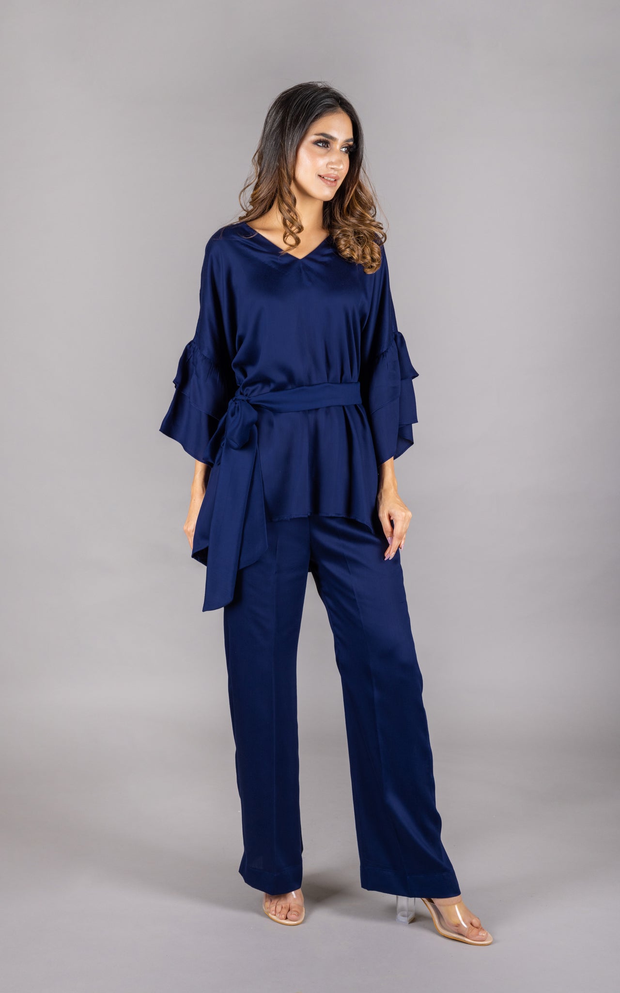 Flowy Navy Blue Co-ord Set – INCHING INDIA
