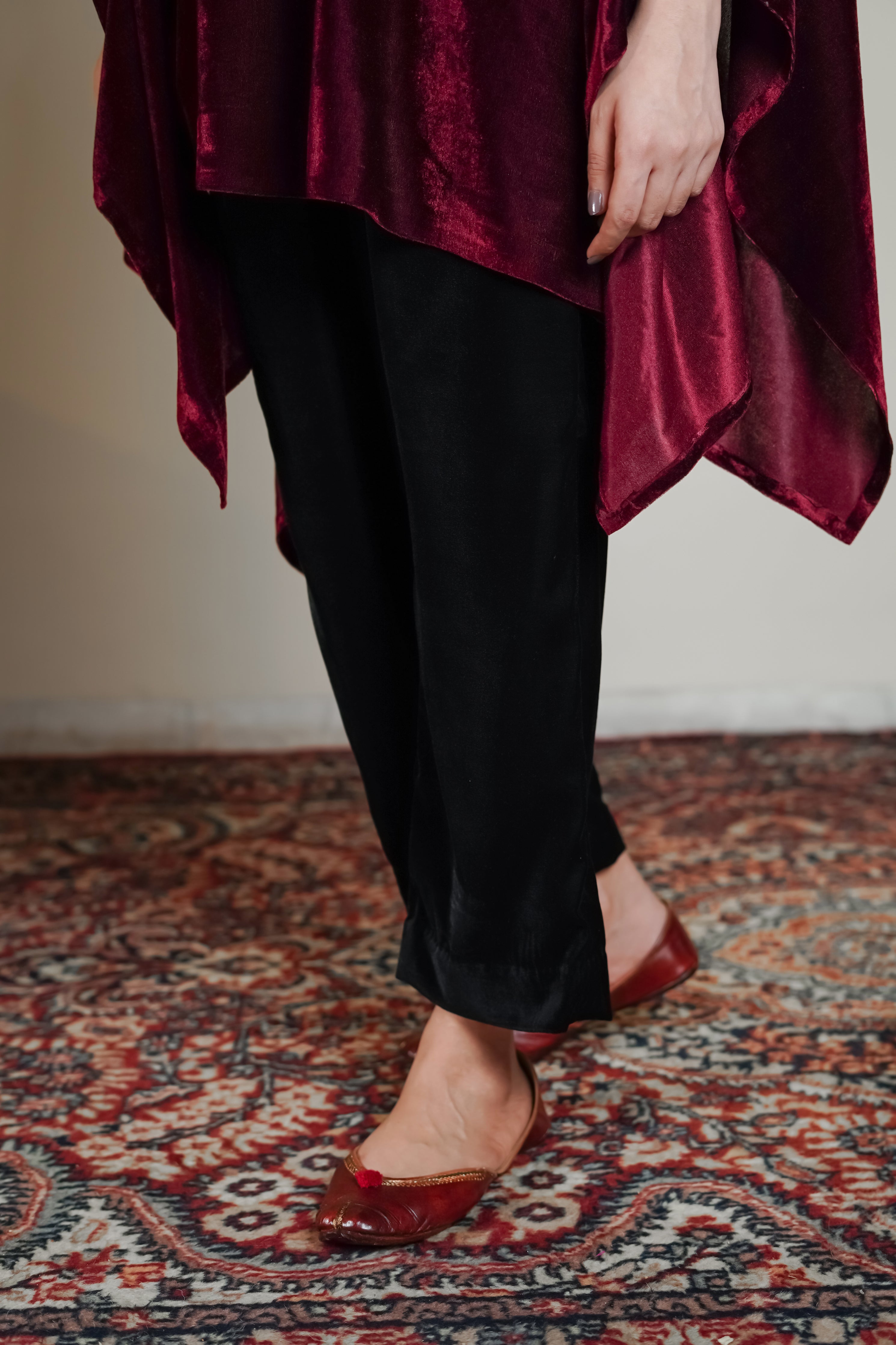 Shop Formal Outing Black Velvet Palazzo Pants for Women – INCHING INDIA
